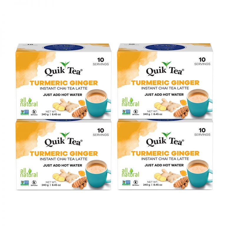 Unsweetened Turmeric Ginger Chai Tea Latte | Single Serve | QuikTea